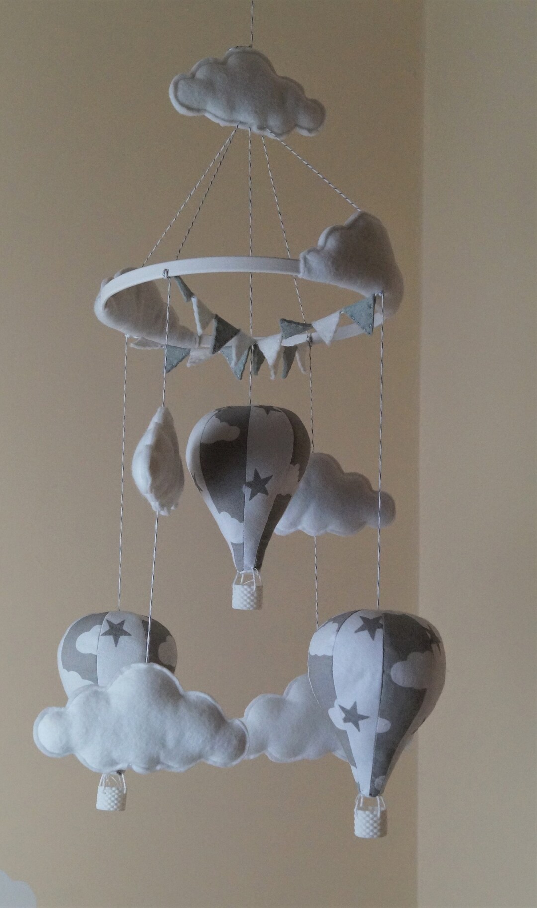 Ready to Dispatch Handmade Hot Air Balloon Baby Mobile Bunting ...