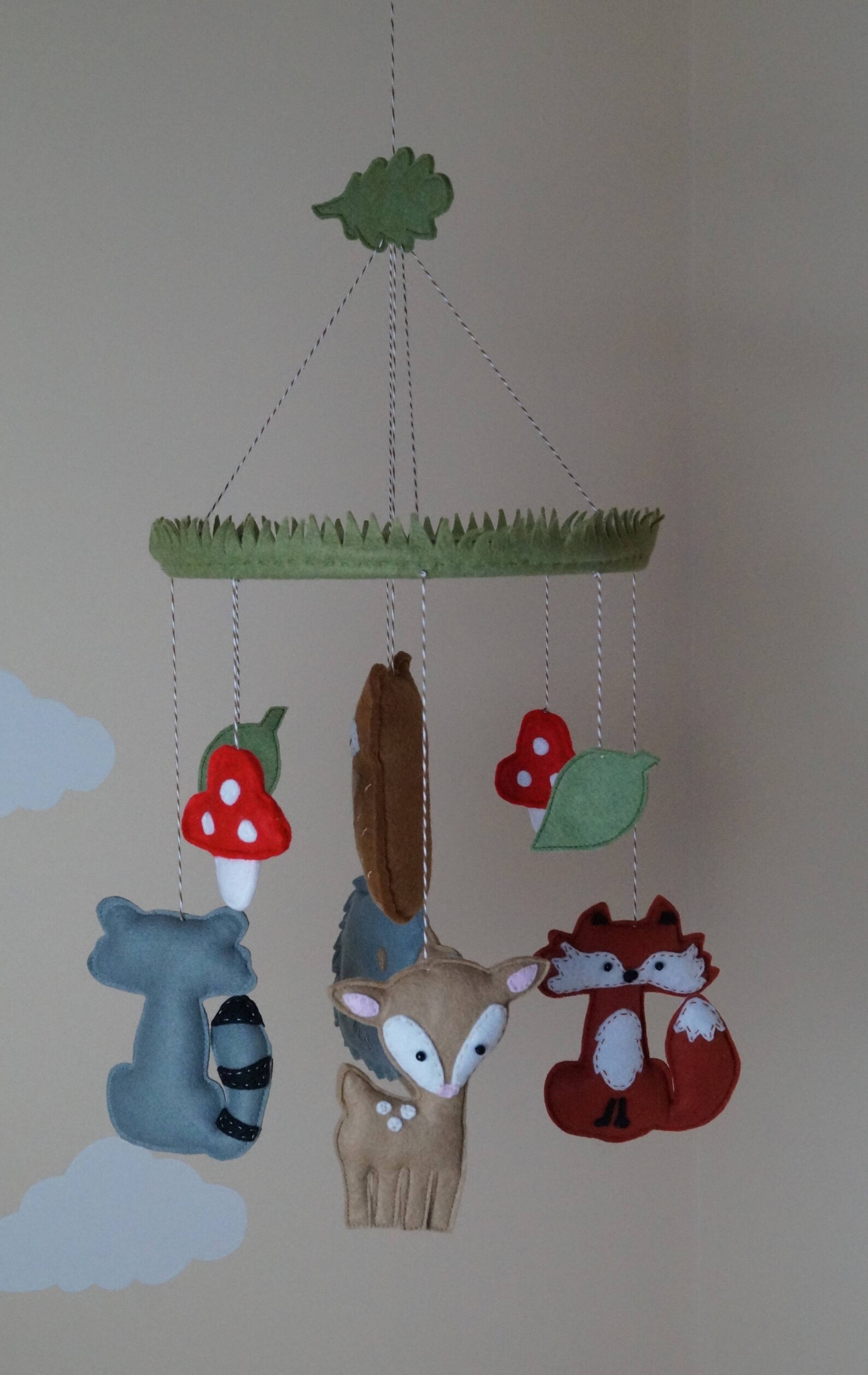 Woodland Animals Unisex Baby Mobile Made to Order - Etsy