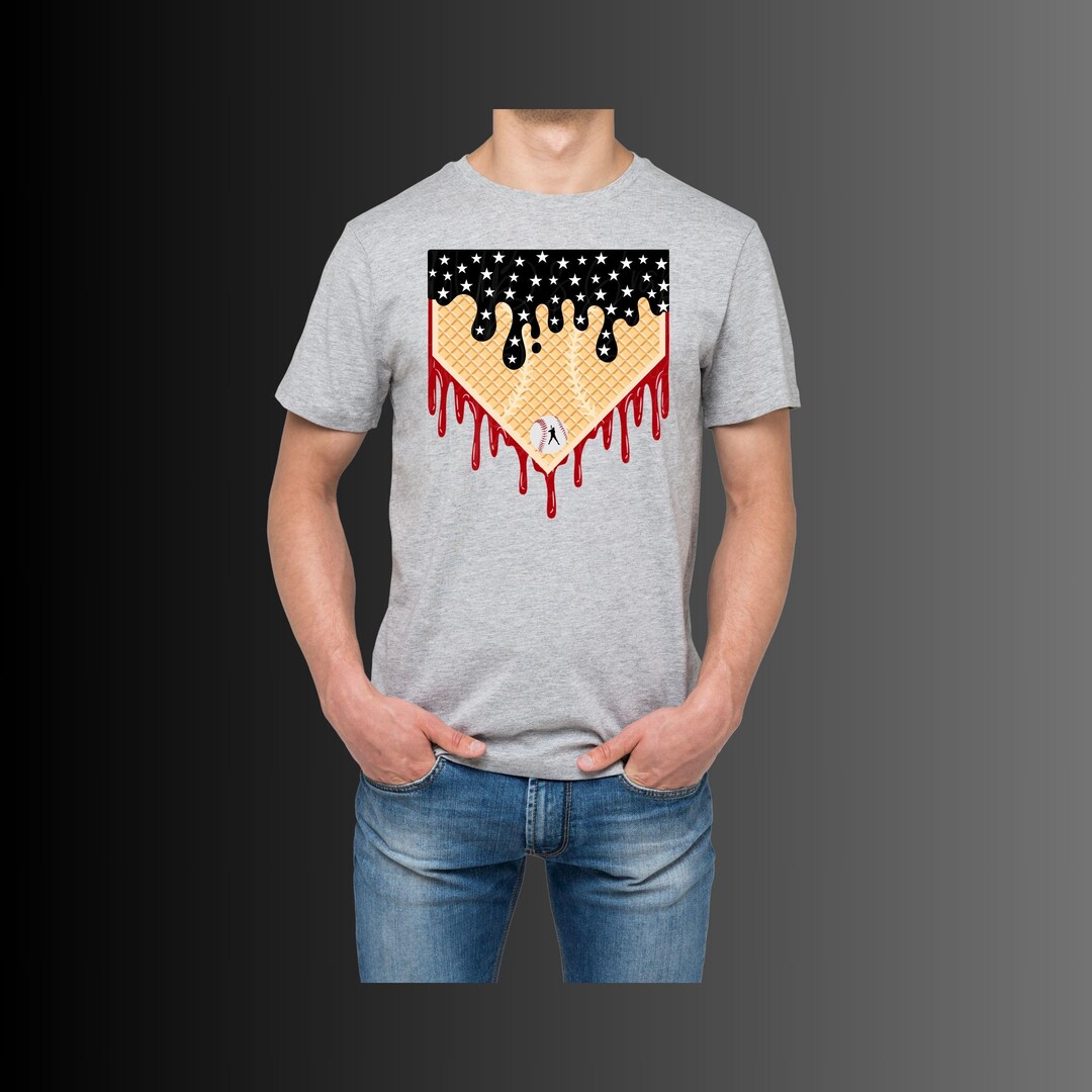 Patriotic Baseball Drip SVG: Red Black All-stars Design (digital ...