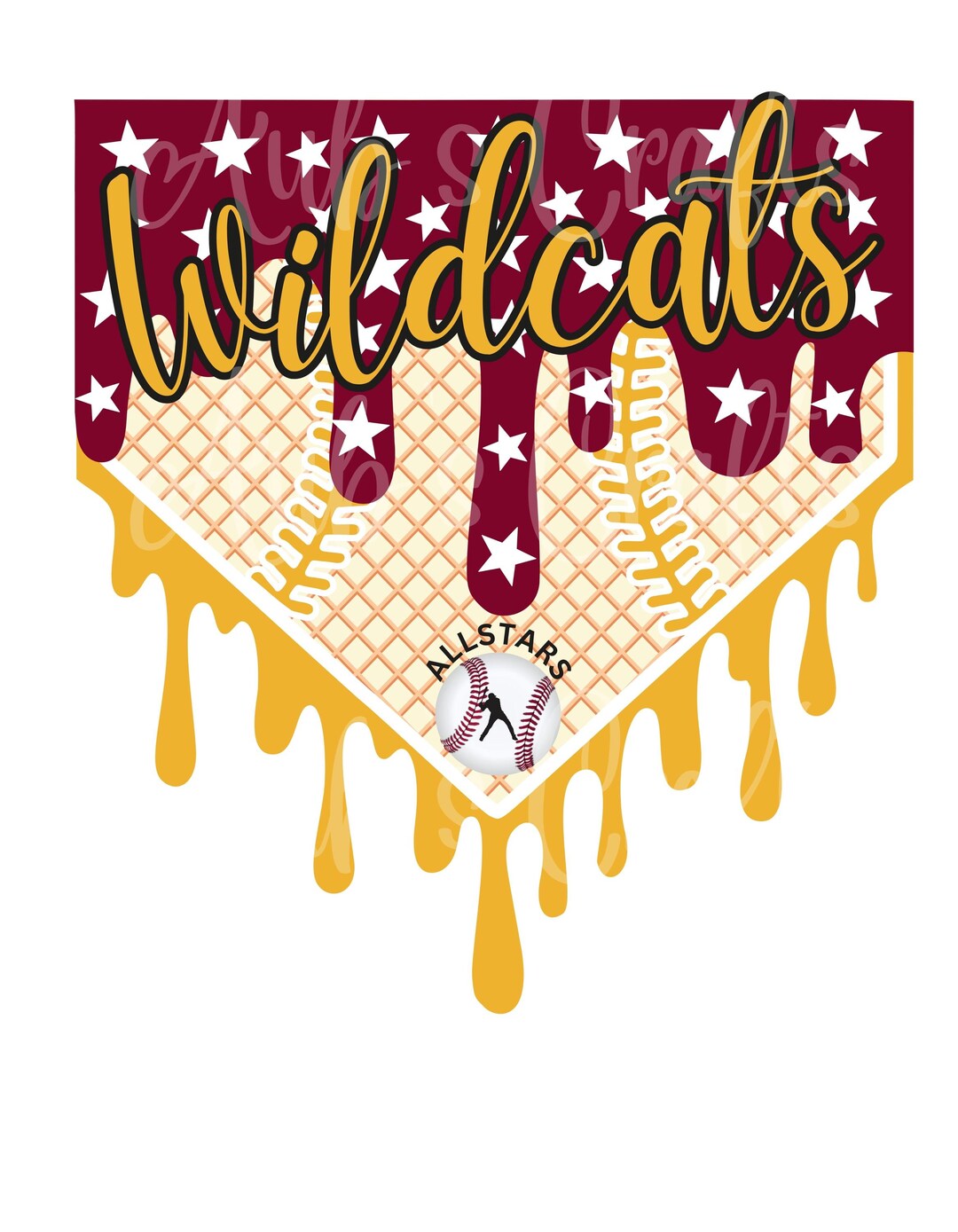 Custom Waffle Home Plate Svg, Png, Dripping Baseball Blate PNG ...