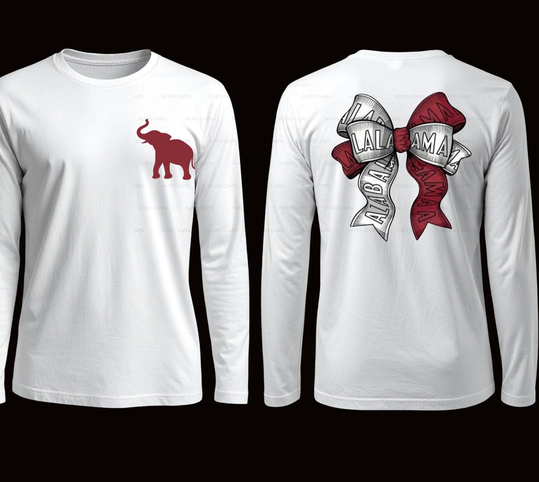 Alabama Bow PNG, Roll Tide Gameday, Alabama Coquette Football PNG, Bama ...