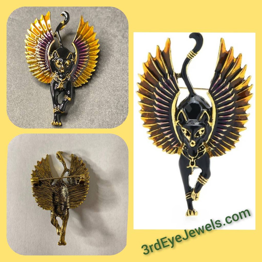 Egyptian Bast bastet Brooch Pin - Etsy