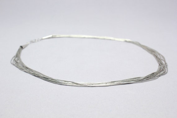 Vintage Sterling Silver Ten Strand Liquid Silver 18 I… - Gem Vintage Sterling Silver Ten Strand Liquid Silver 18 I… - Gem