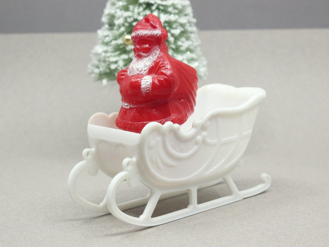 Vintage Irwin Hard Plastic Santa Claus in Sleigh Candy Container - Etsy