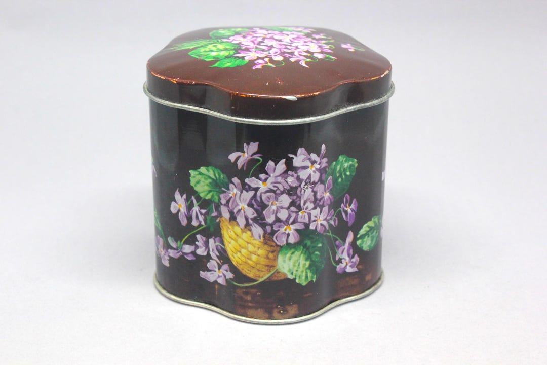 Vintage Huntley & Palmer English Purple Violets Floral Biscuit Tin ...