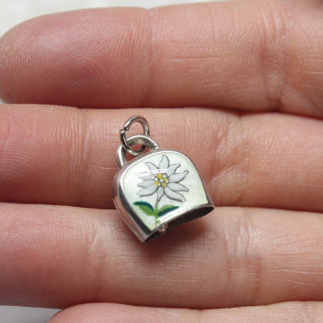 RARE Vintage Sterling White Guilloche Enamel Eidlewise Flower Bell ...
