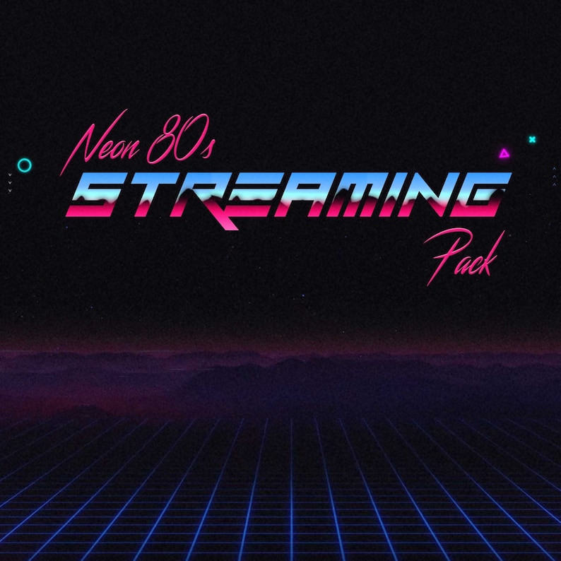 Neon 80s Glowing Stream Overlays ANIMATED - Etsy