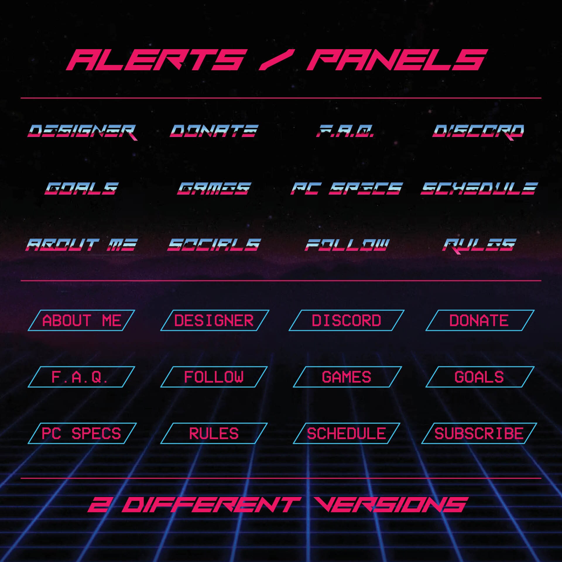 Neon 80s Glowing Stream Overlays [ANIMATED] - Etsy
