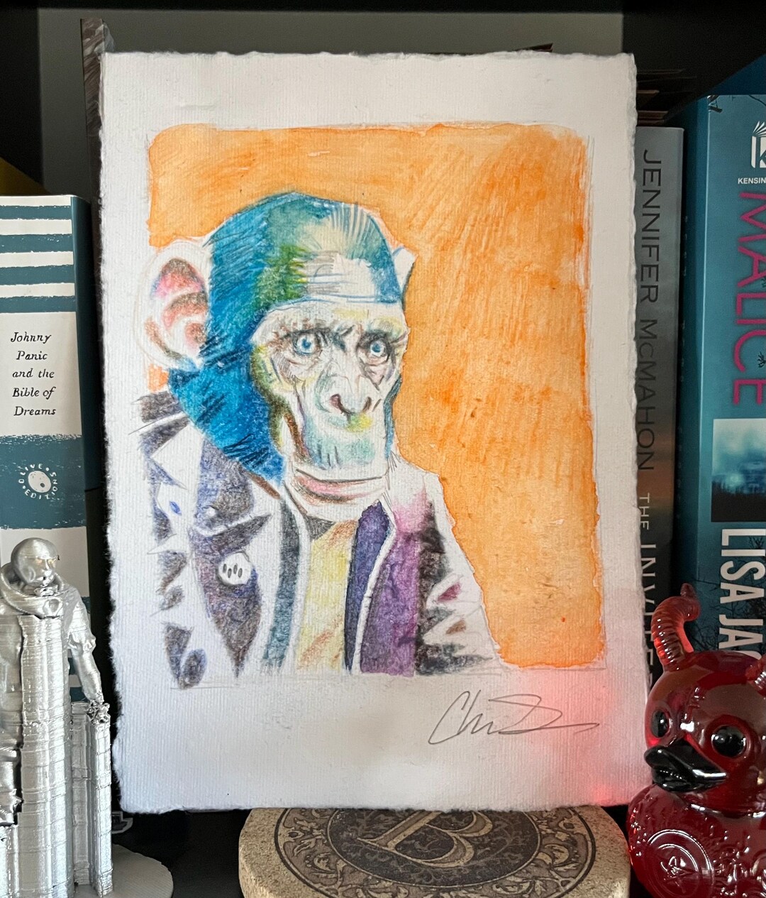 Punk Rock Chimp Watercolor Sketch - Etsy