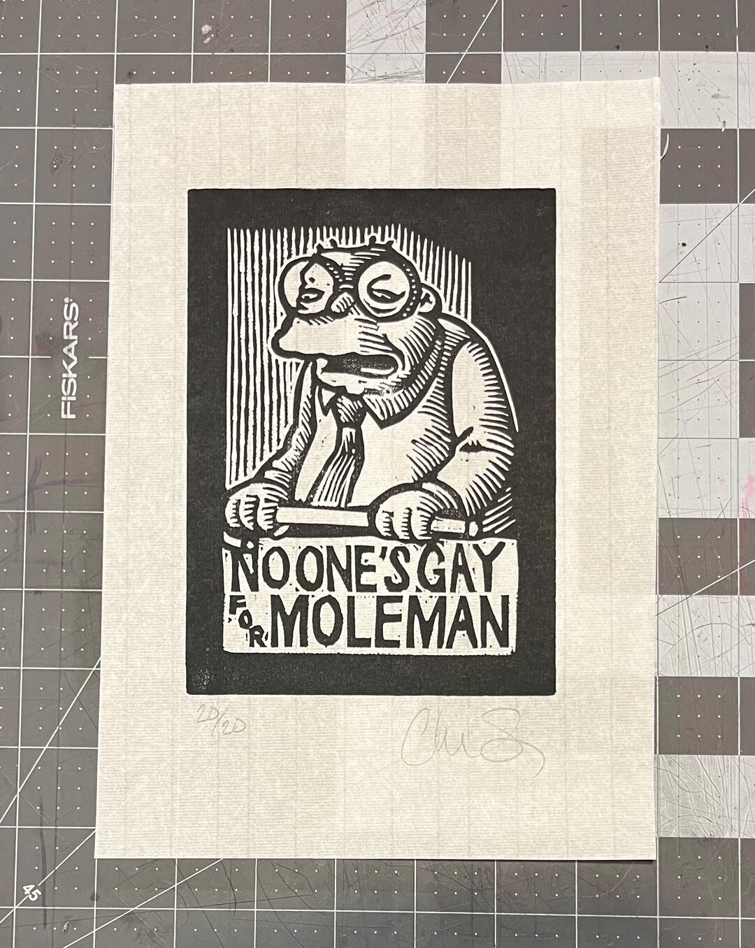 No One’s Gay for Mole Man the Simpsons Signed and Numbered Block Print ...