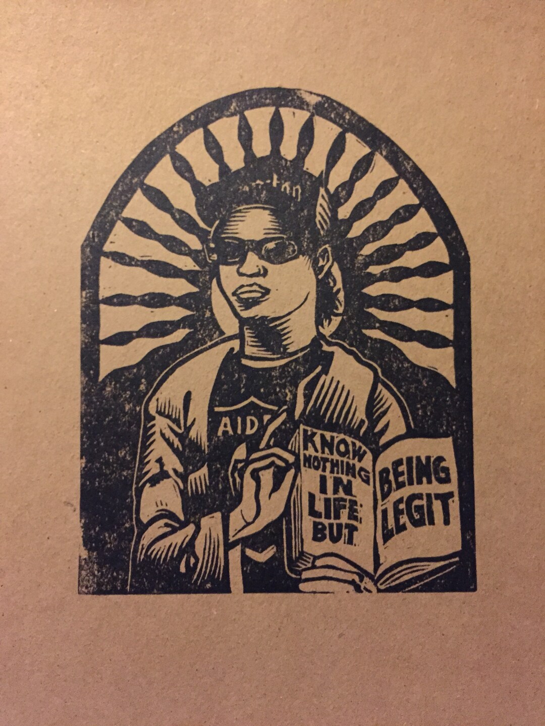 Saint Eazy Hand Pulled Block Print by Charles State Eazy E Dr Dre Ice ...