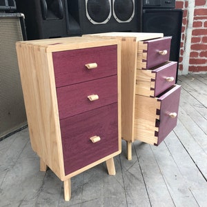 Ash and Purpleheart Drawer Set Handcrafted Dovetails - Etsy