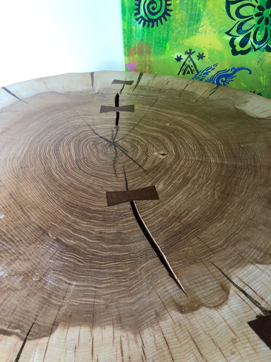 Live Edge Ash Tree Round Table on Singer Sewing Machine Base - Etsy