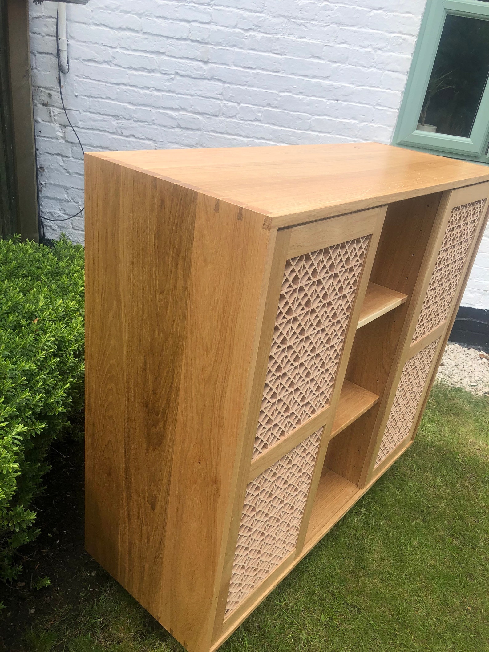 Oak Bookcase Cabinet Japanese Inspired With Kumiko Sliding Doors - Etsy