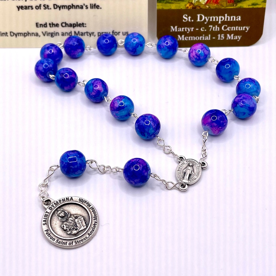 St. Dymphna Prayer Chaplet W/ Laminated Holy Card & Instructions (patron Saint of Mental Illness ...