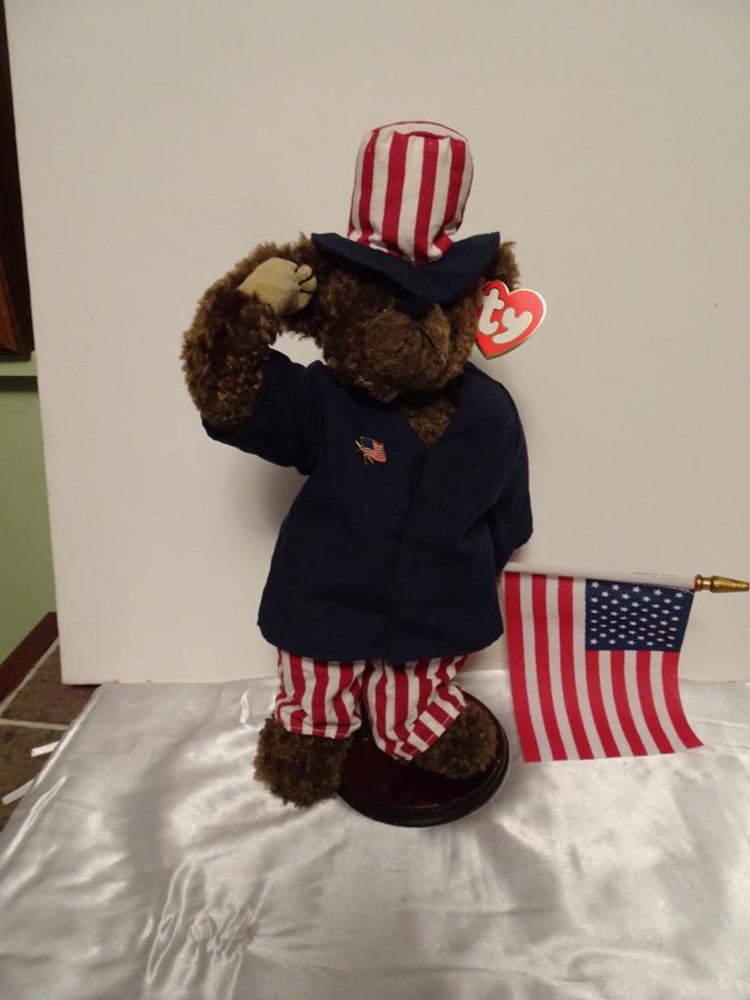 14" Ty Bear, Uncle Sam, Mint Condition, Unplayed With - Etsy