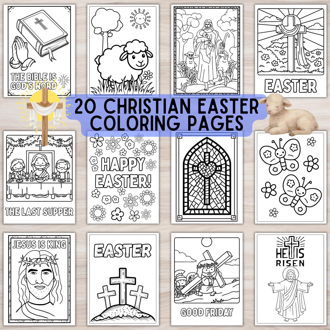 Christian Easter Coloring Pages for Kids Printable Religious Easter ...