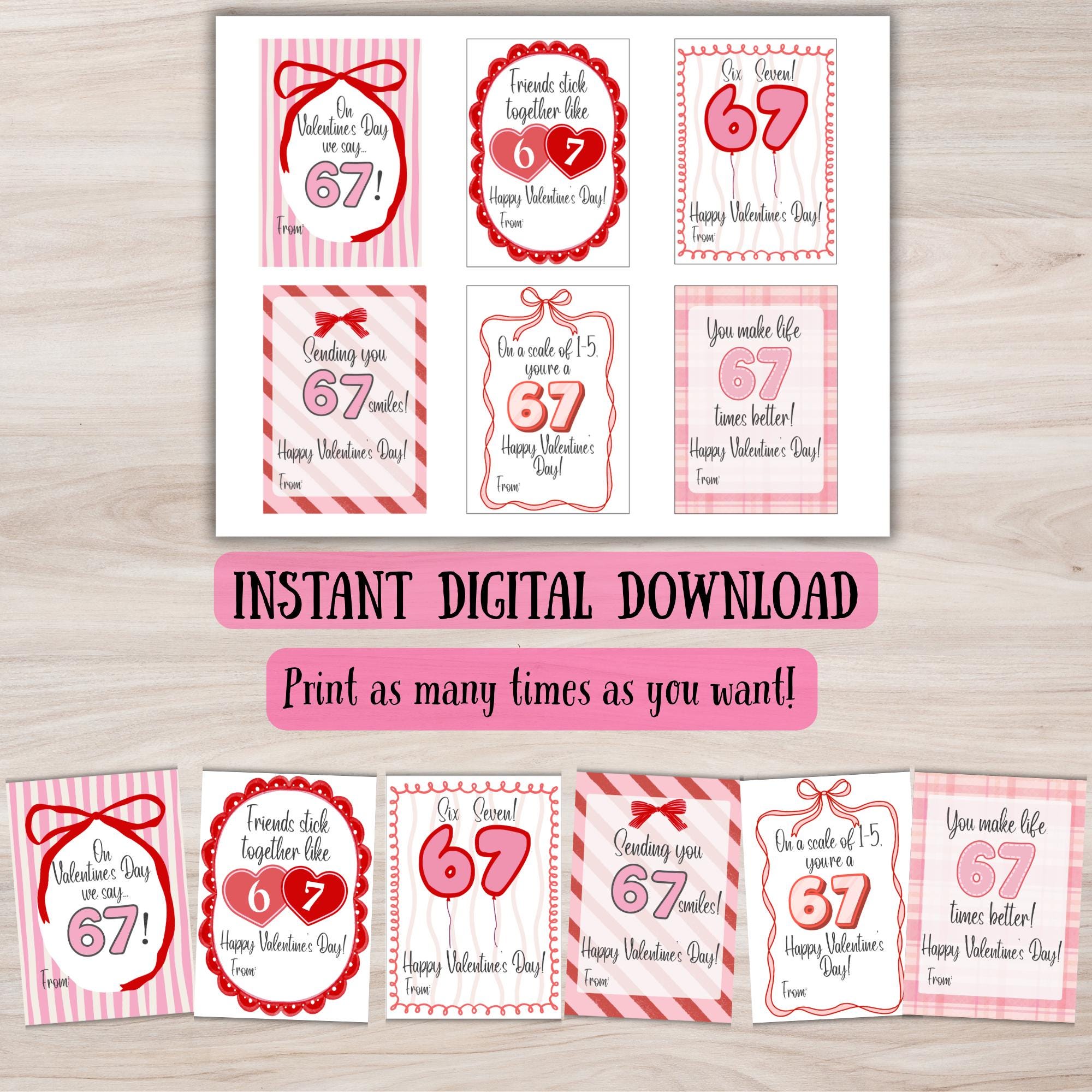 Printable 67 Valentine's Day Cards for Valentines Day Party | Girly Six ...