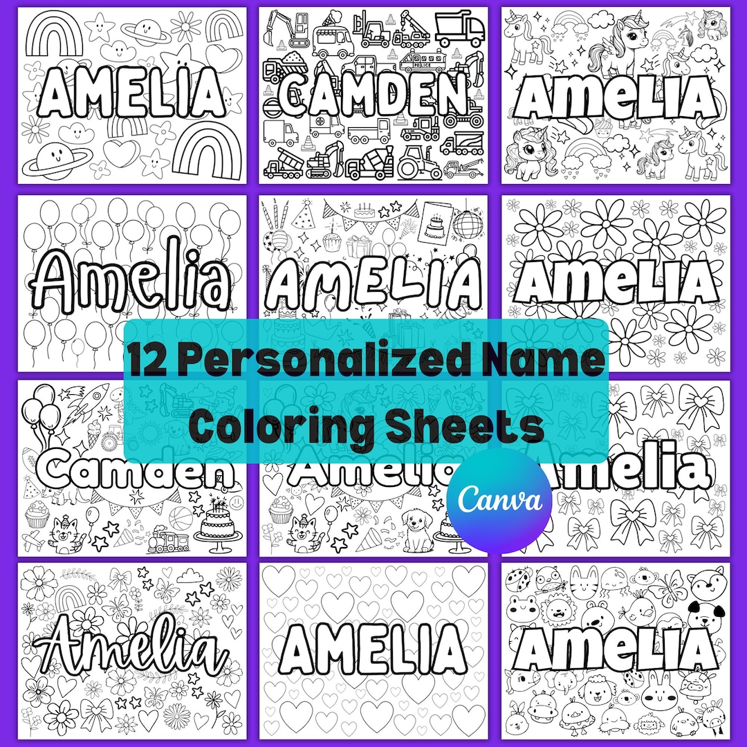Personalized Coloring Pages for Kids Editable Birthday Coloring Pack ...