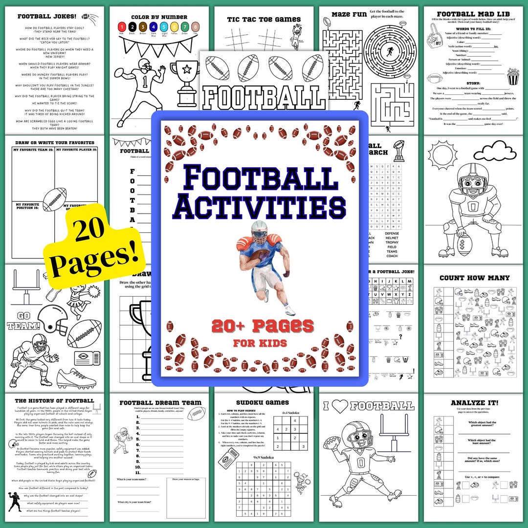 Super Game Football Printable for Kids Football Party Games Boys ...