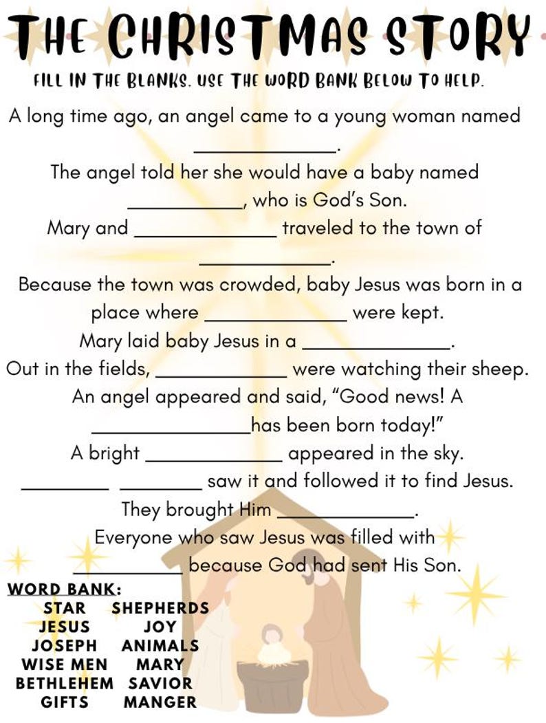 Christian Christmas Printable Pack for Kids | 20 Pages | Nativity ...