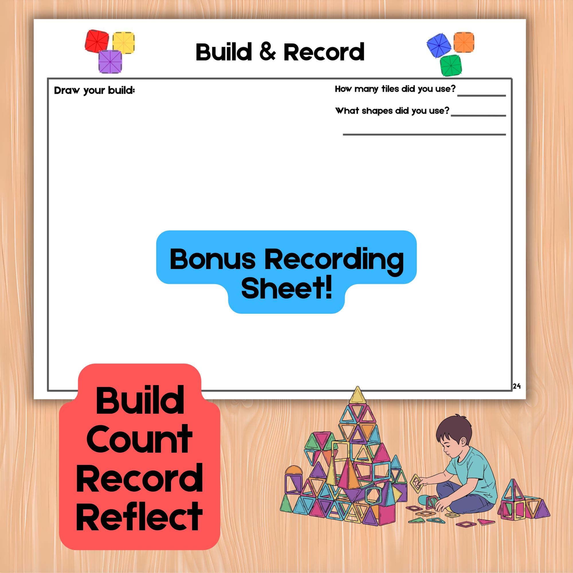 Building Block Challenge Cards for Kids STEM Activities Magnetic Tile ...