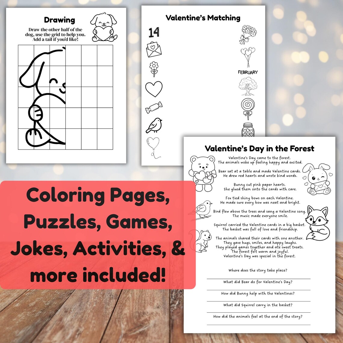 Valentines Day Worksheets and Activities for Kids Valentines Packet for ...