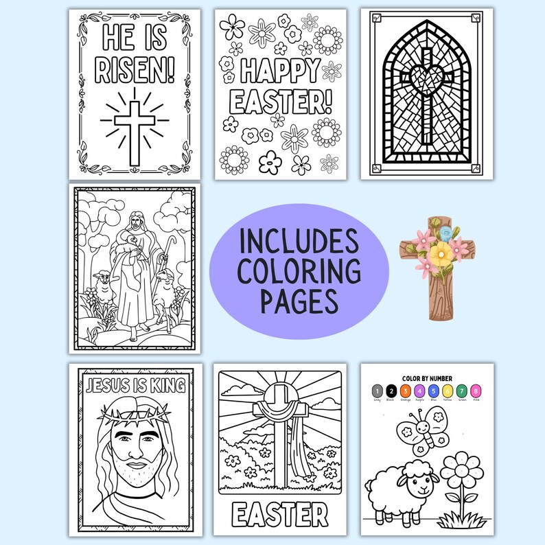 Christian Easter Activity Pack Printable for Kids 20 Page Resurrection ...