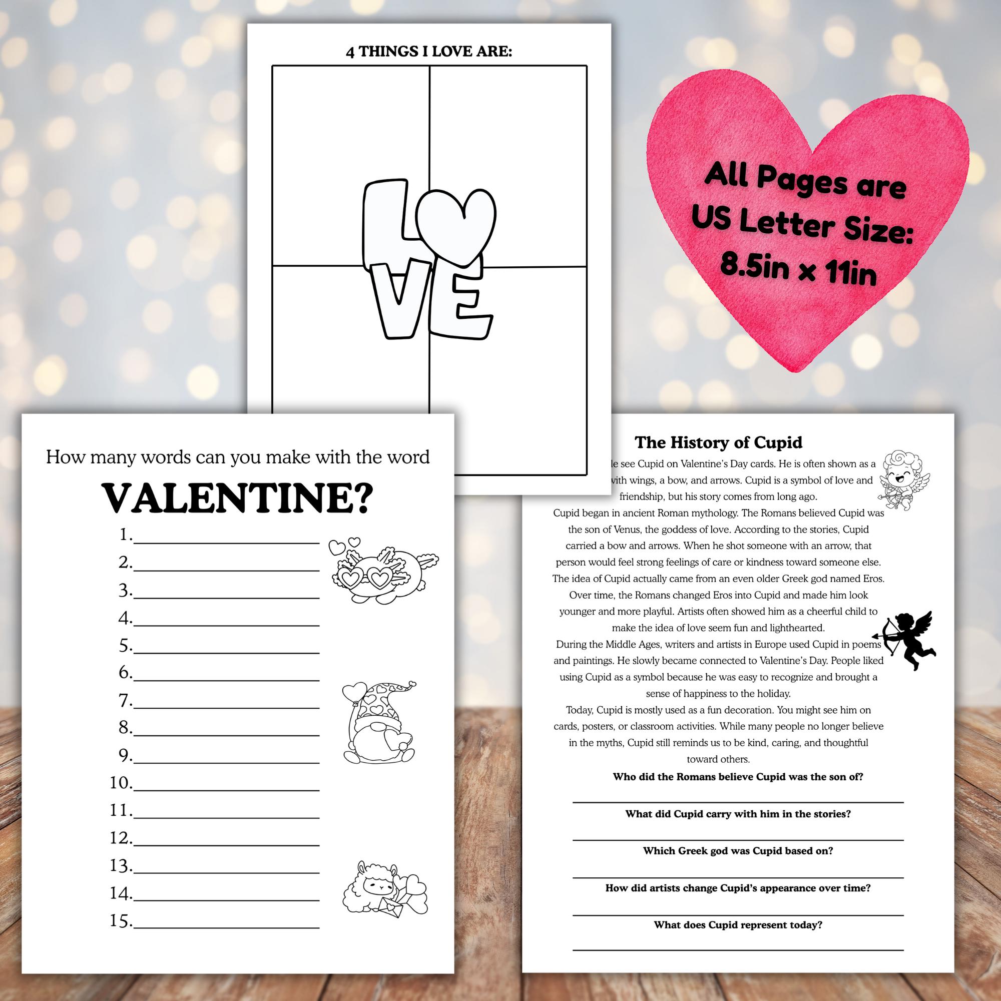 Valentine's Day Worksheets and Activities for Elementary Kids ...
