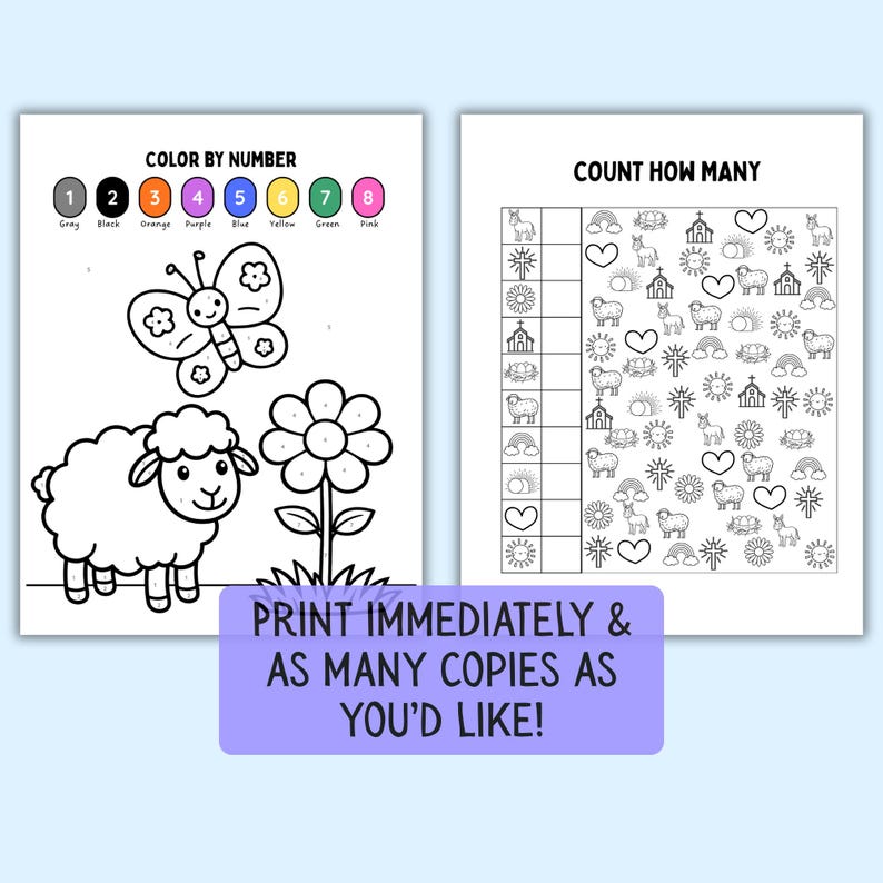 Christian Easter Activity Pack Printable for Kids 20 Page Resurrection ...