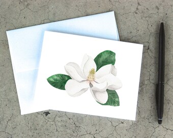 Magnolia Note Card - Etsy
