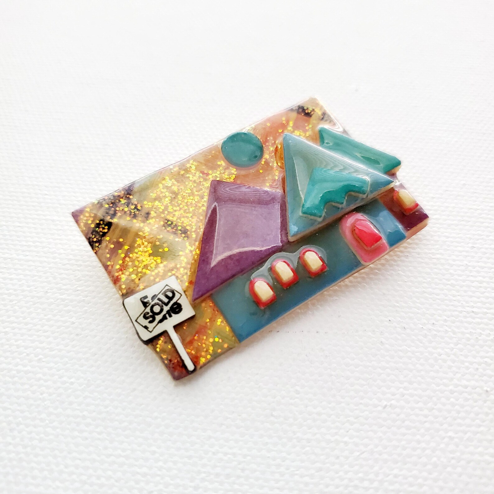 1990s Vintage, Designs by Lucinda, New Home Owner 'SOLD' Brooch Pin - Etsy