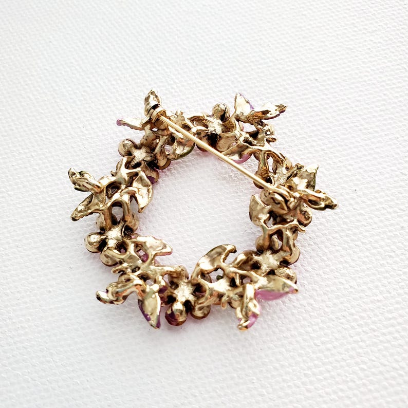 Vintage 1980s Rucinni 20k Gold Plated 'spring Has Sprung' Pink and ...
