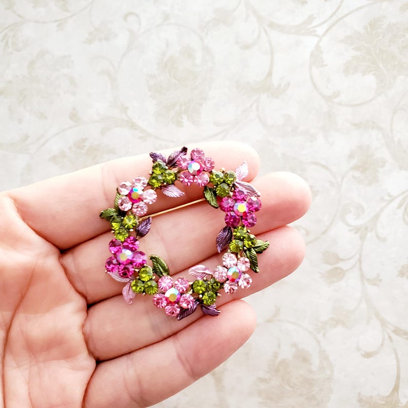 Vintage 1980s Rucinni 20k Gold Plated 'spring Has Sprung' Pink and ...