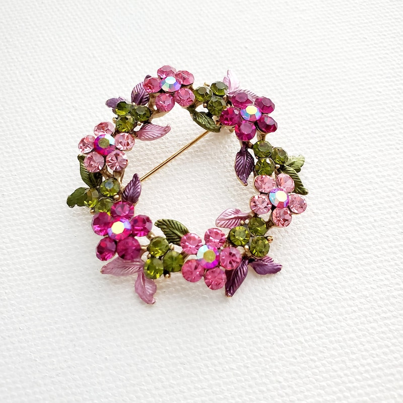 Swarovski Wreath Brooch - Etsy