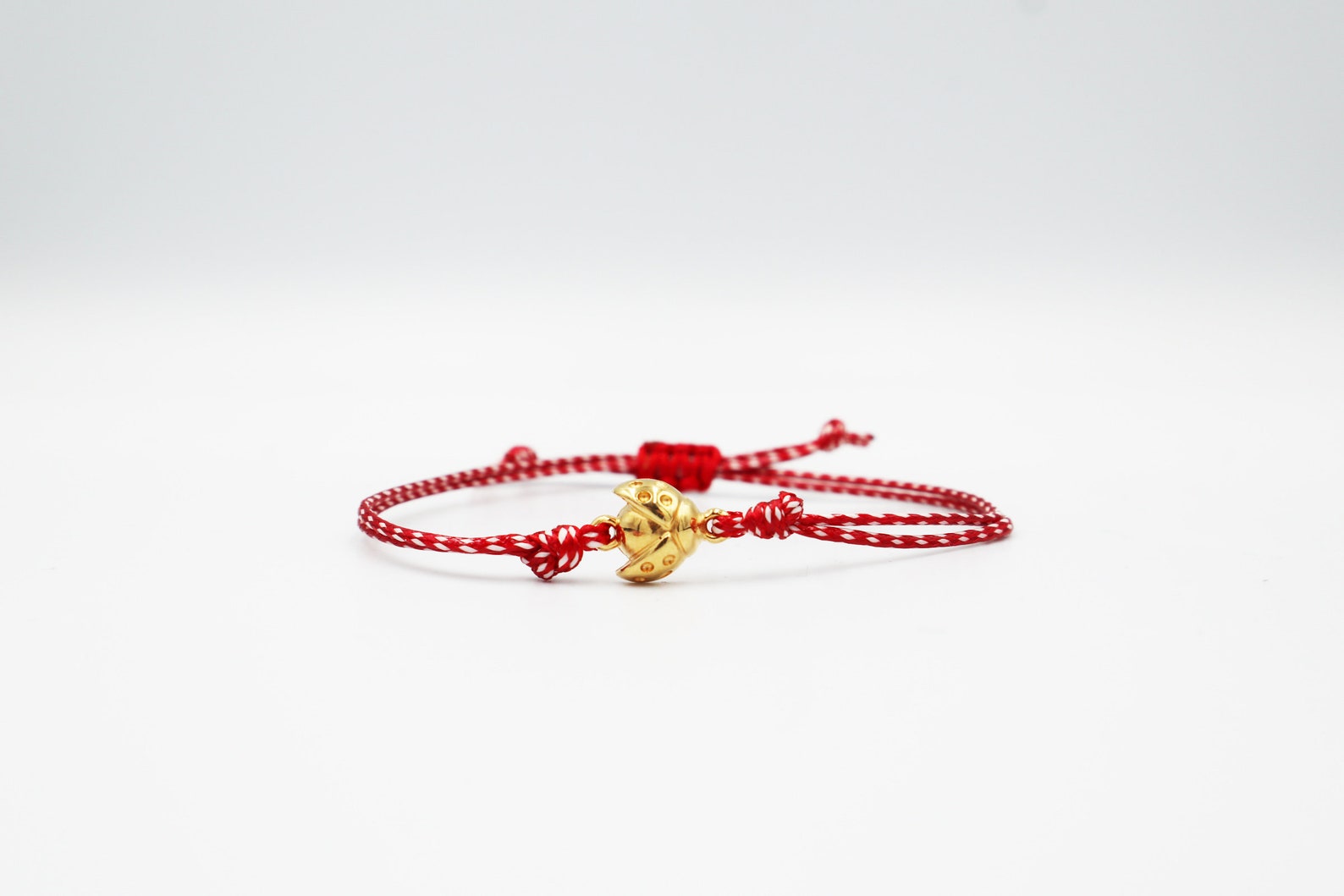 Ladybug Charm Braceletfriendship Braceletmacrame Adjustable - Etsy