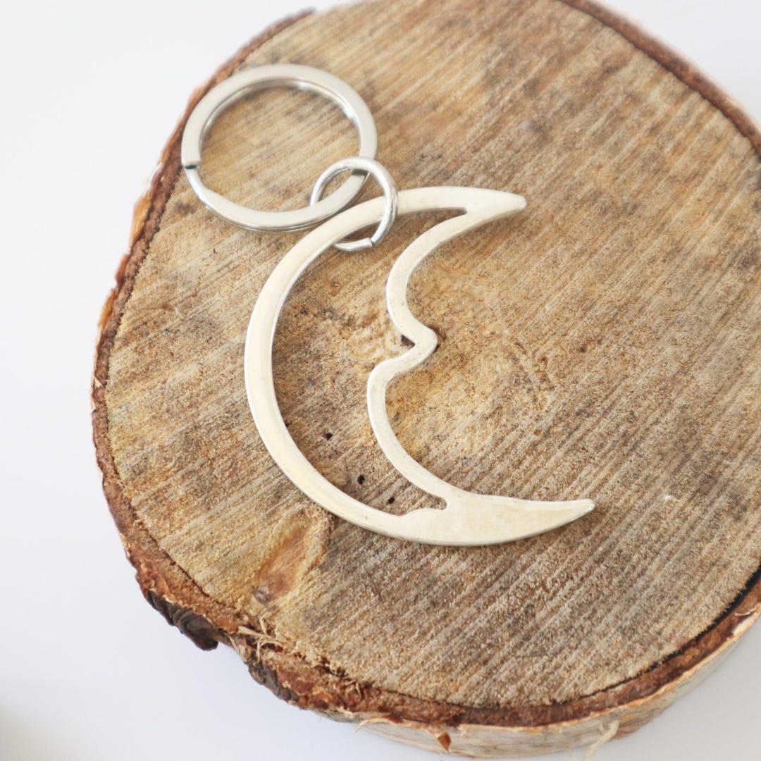 Moon Keychain,couple Keychain,silver Moon Keychain,large White Silver ...