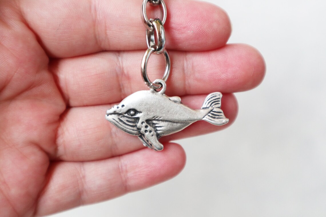 Humpback Whale Key Chain blue Whale Keychain Keychains for - Etsy