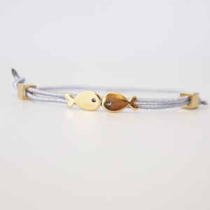 Double Gold Fish Adjustable Bracelet With Silk Cord in Many Colors ...