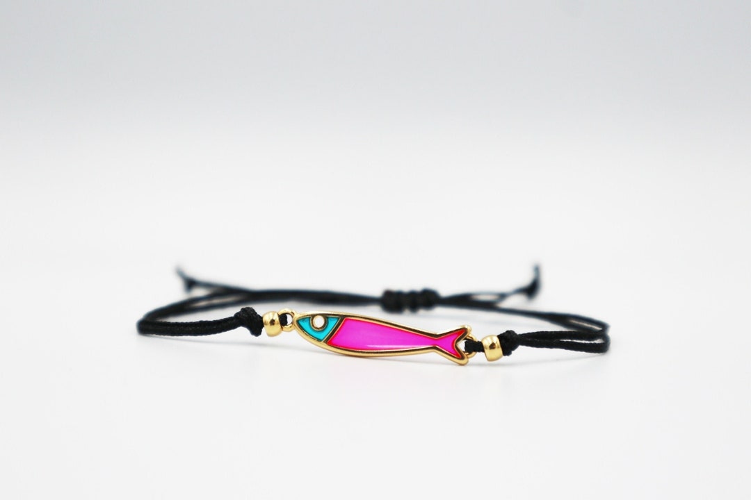 Boho Adjustable Charm Bracelet,stylish Pink and Blue Fish Bracelet,cute ...