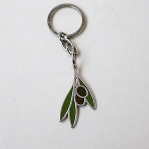 Olive Branch Keychain,olive Leaves,olive Leaf Keyring,boho Natural Leaf ...