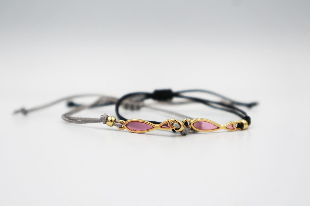 Pink Tiny Fish Charm Bracelet,adjustable Bracelet,gift for Her ...