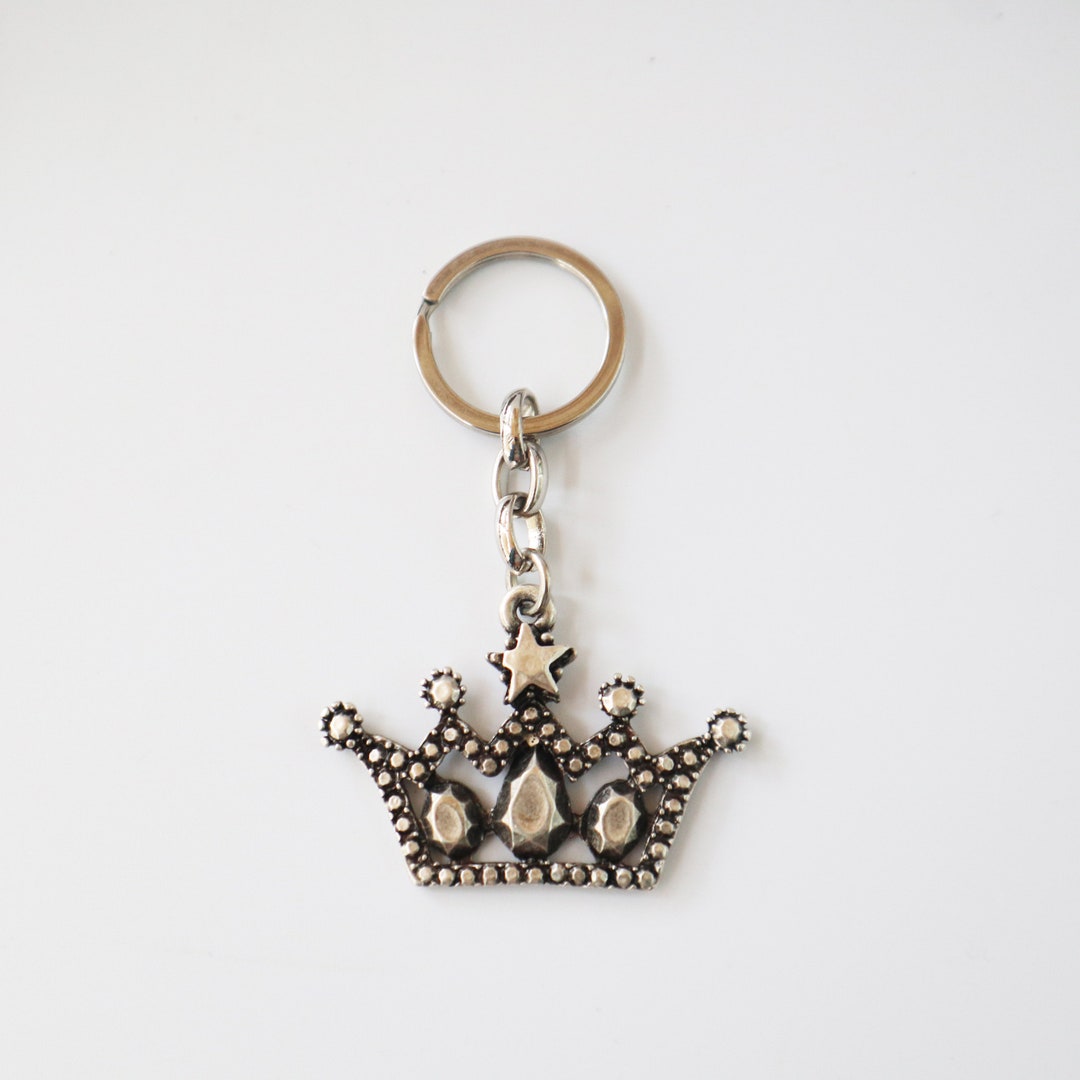 Elegant Crown Keyring: Silver Plated Metal Keychain - Etsy