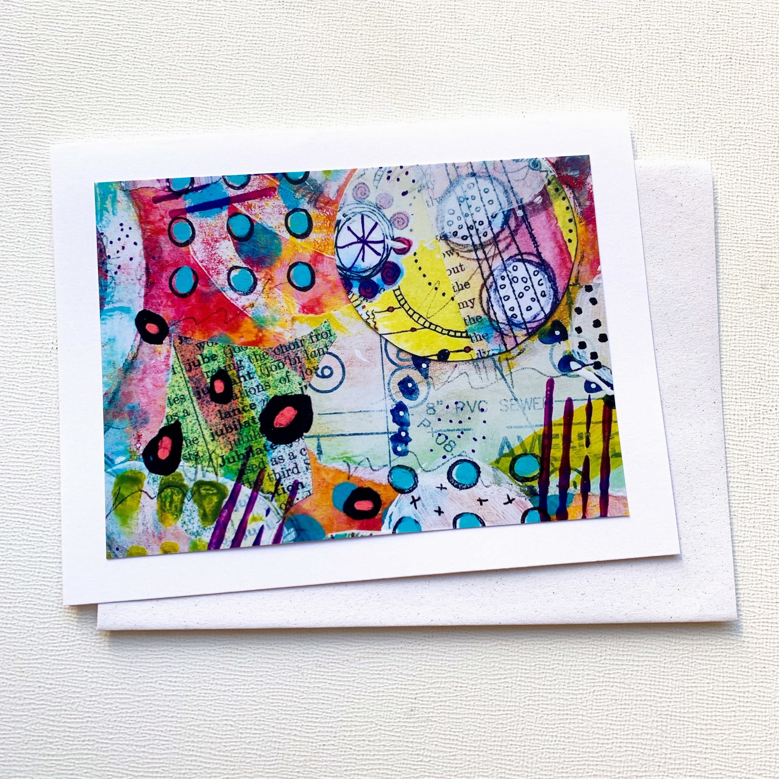 Collage Card Blank Inside, Handmade Collage Notecard, Collage Friend ...