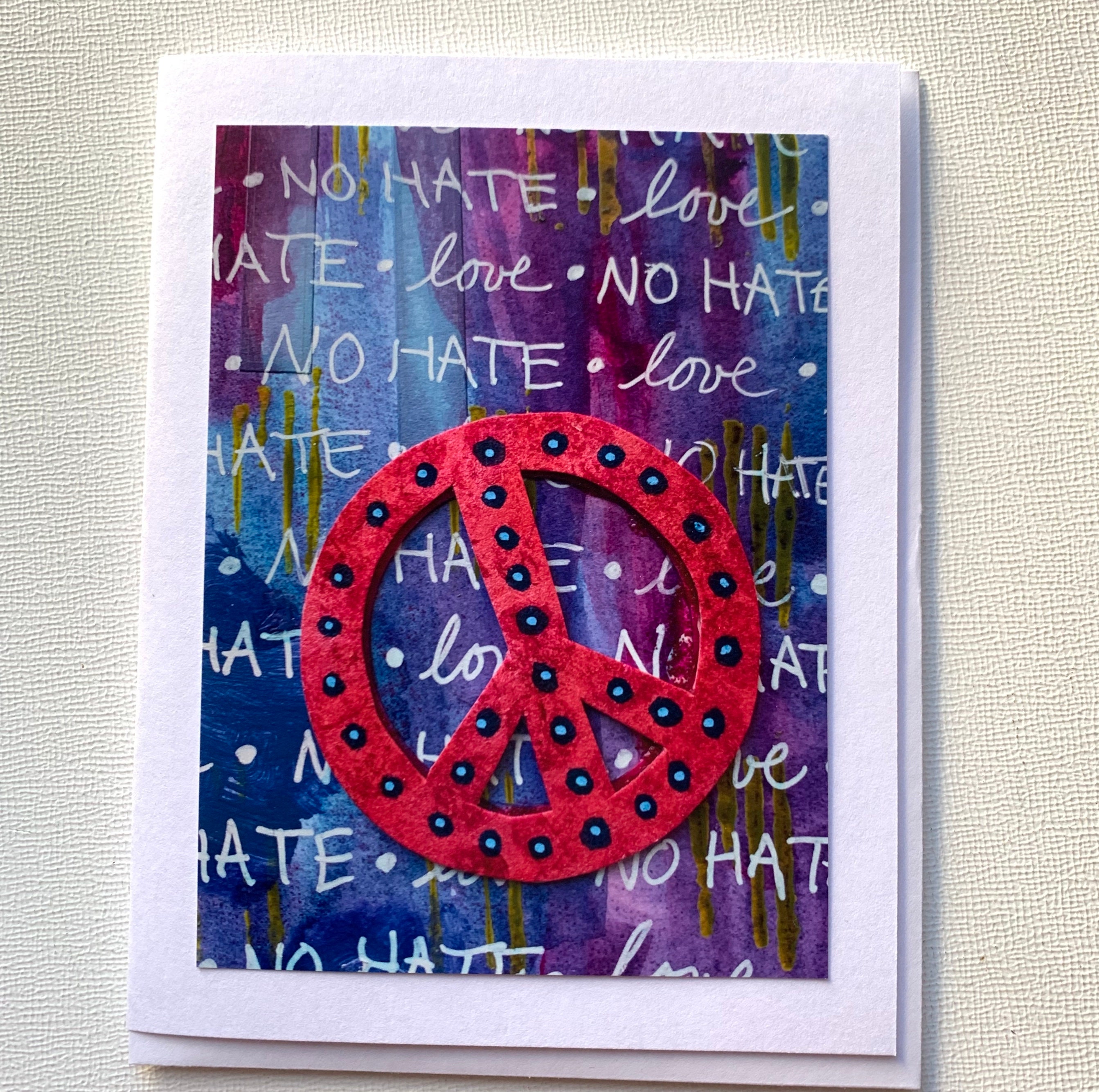Peace Sign Card, Peace Sign Card Blank Inside, Notecard Gift for Her ...