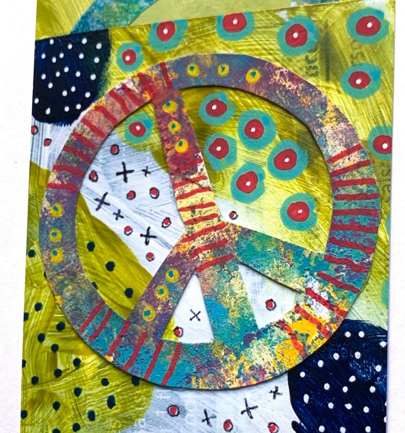Peace Sign Card, Peace Sign Card Blank Inside, Notecard Gift for Her ...