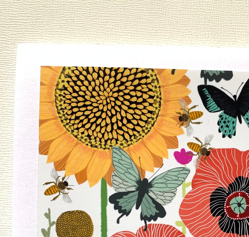 Flora and Fauna Handmade Note Card, Flora Card Blank Inside, Notecard ...