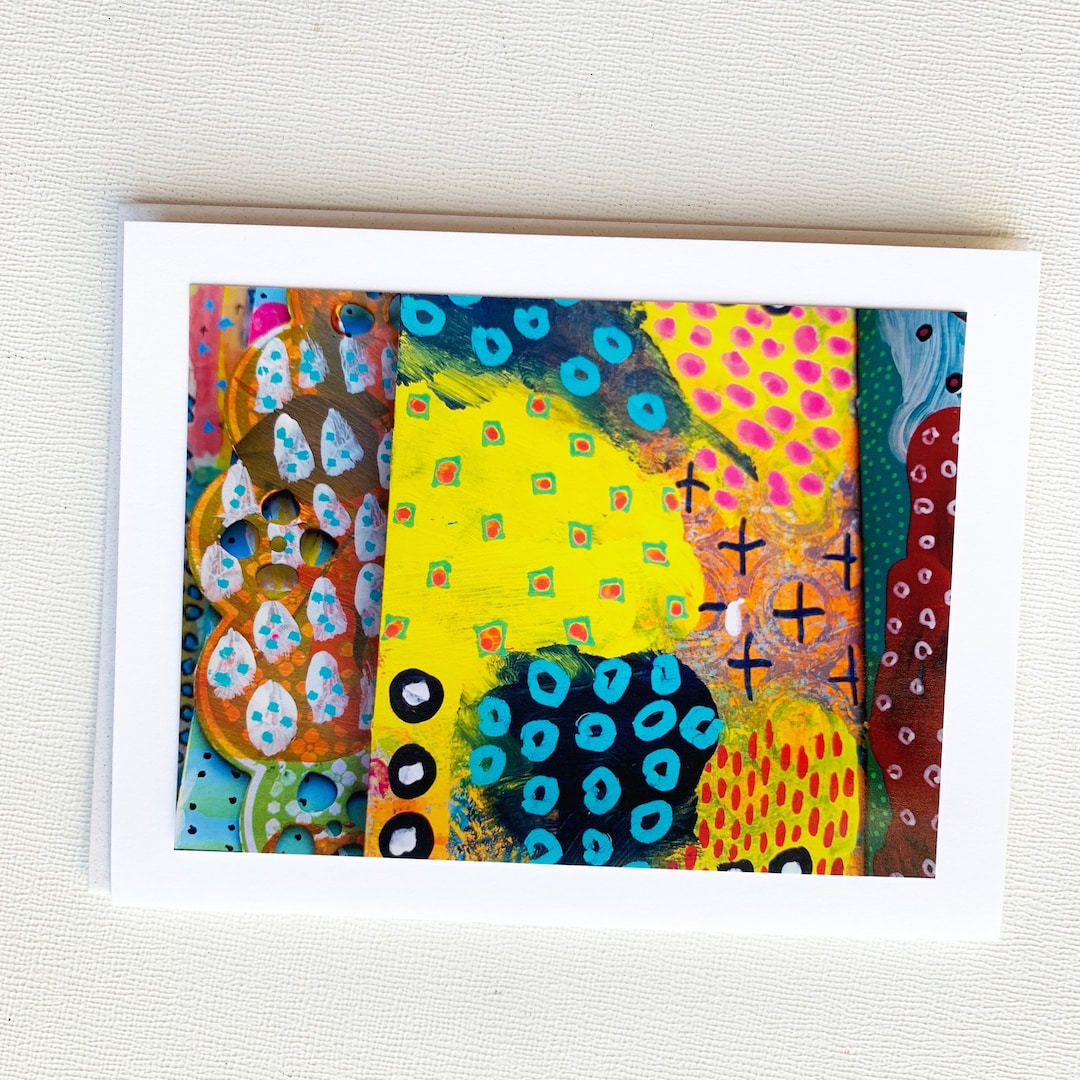 Collage Art Card Blank Inside, Handmade Collage Art Notecard, Collage ...