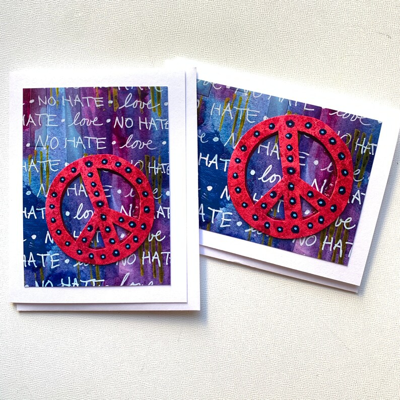Peace Sign Card Peace Sign Card Blank Inside Notecard Gift - Etsy