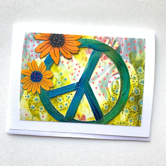 Peace Sign Notecard Peace Sign Card Blank Inside Notecard | Etsy